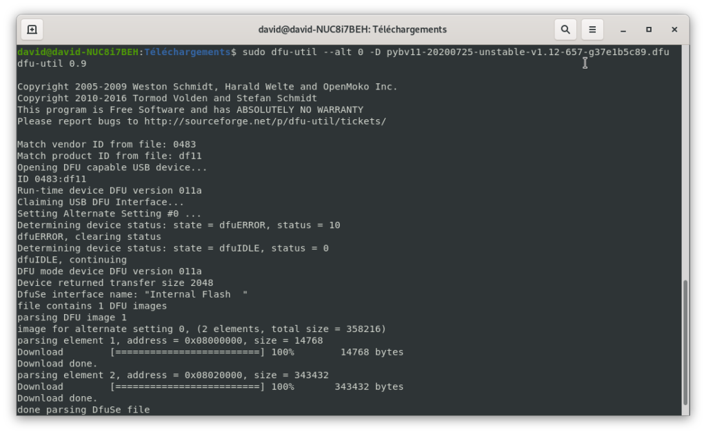 Installation de MicroPython sur une carte Pyboard – Sciences physiques ...
